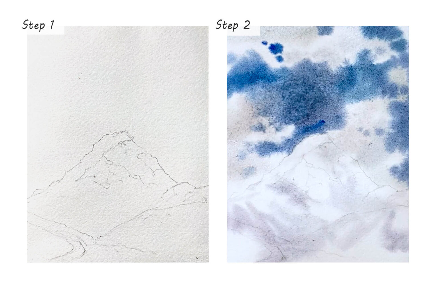 Watercolor Tutorial: Snowy Mountain Landscape - Perfect for Beginners