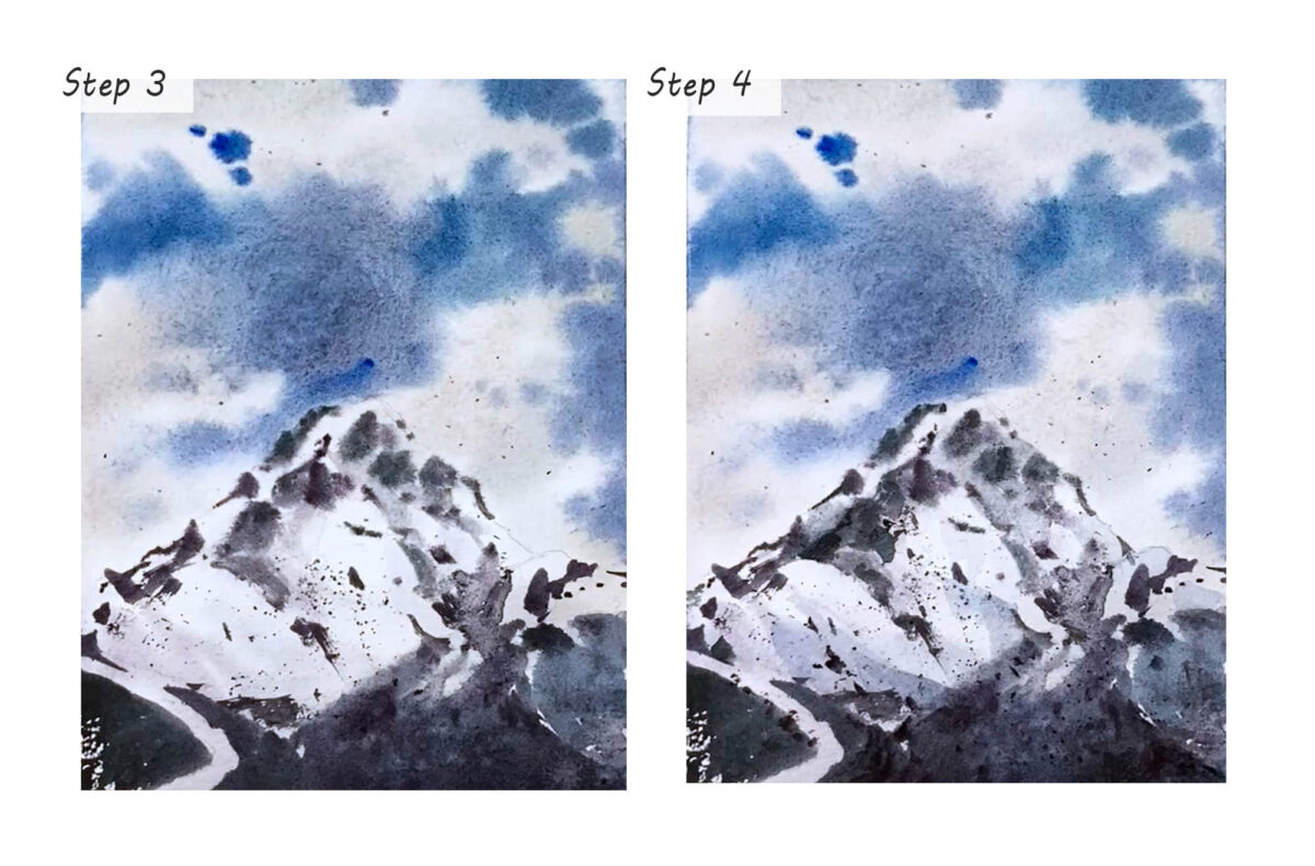 Watercolor Tutorial: Snowy Mountain Landscape - Perfect for Beginners