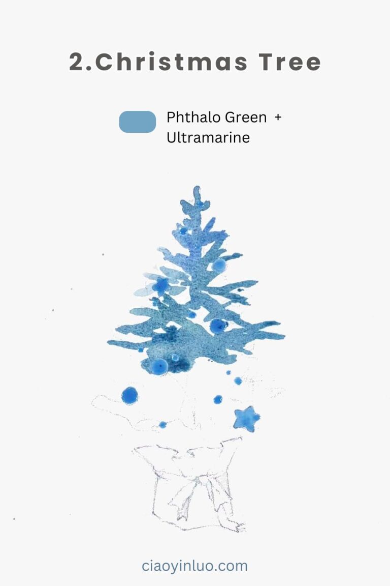 How to paint Christmas tree: Step-by-Step Easy watercolor Tutorial