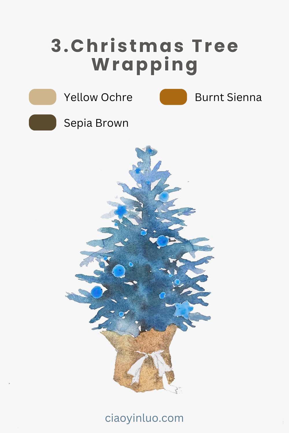 How to paint Christmas tree: Step-by-Step Easy watercolor Tutorial
