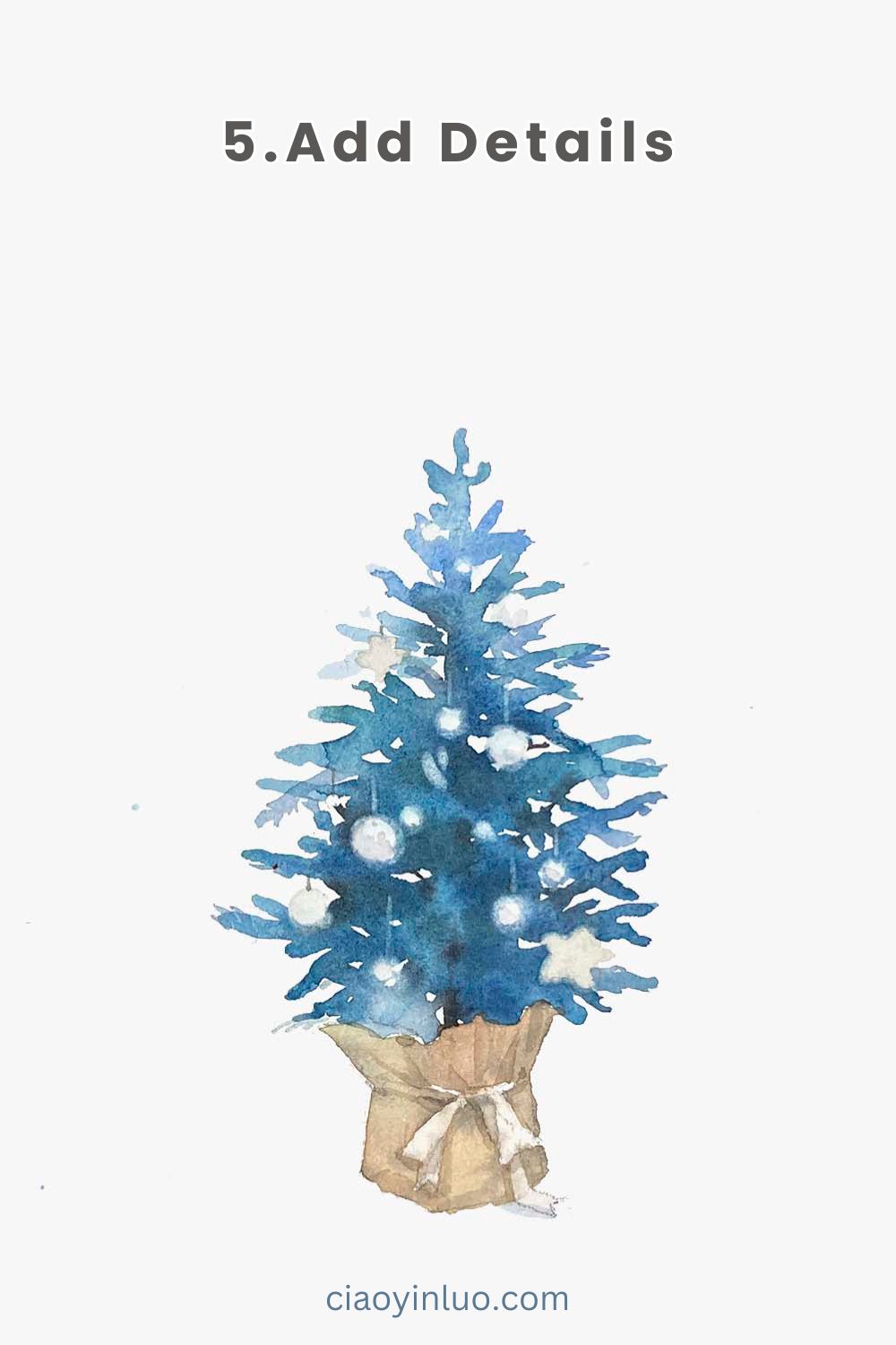 How to paint Christmas tree: Step-by-Step Easy watercolor Tutorial