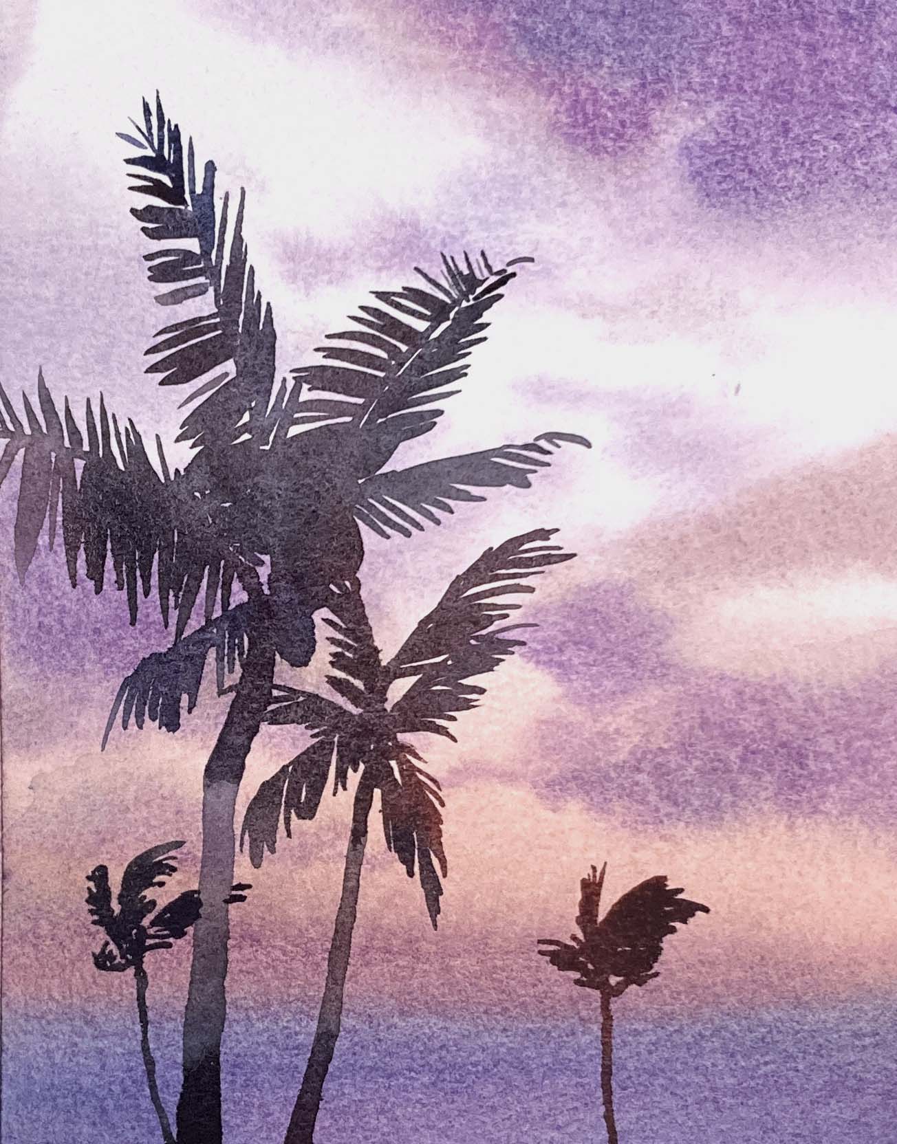 How to paint Sunset: Step-by-Step Easy watercolor Tutorial