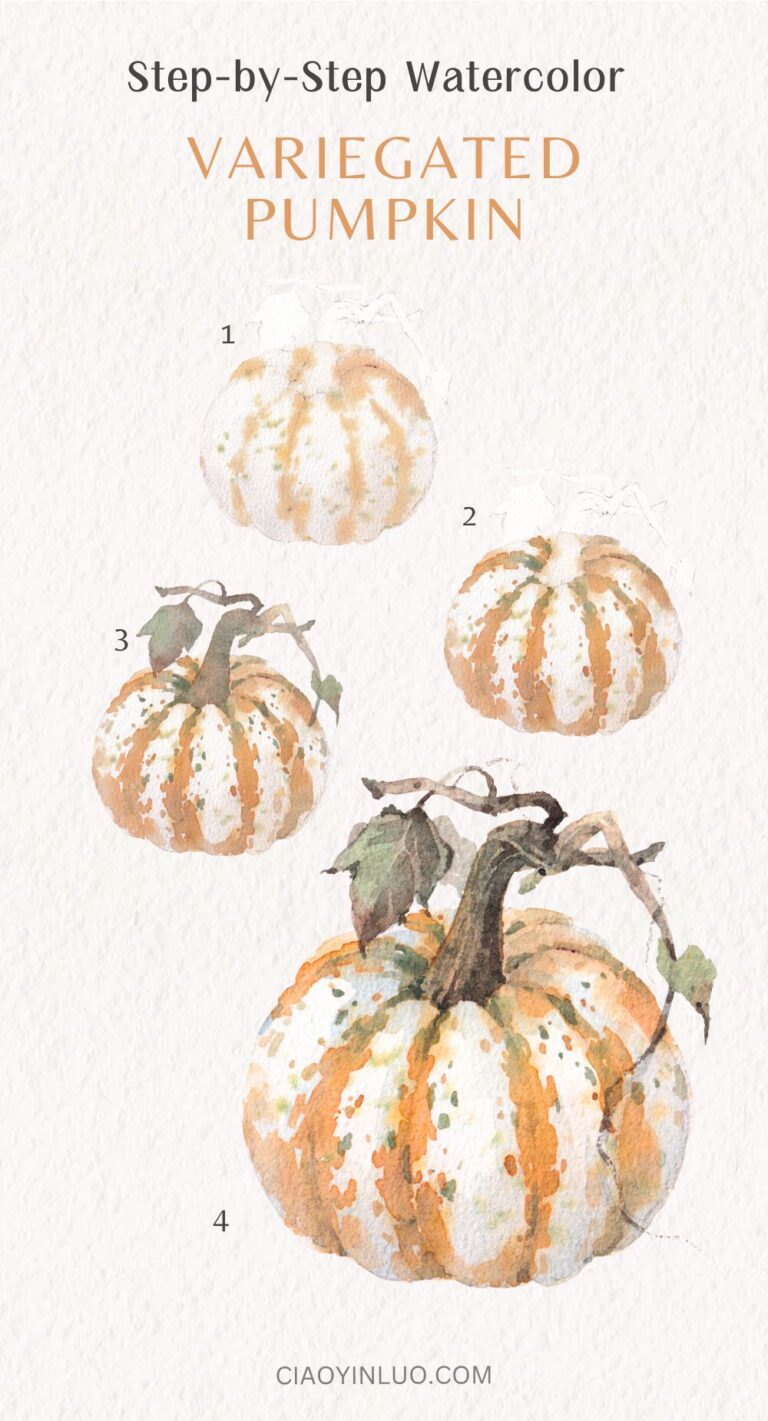 Learn how to paint watercolor Pumpkin ｜Fall Watercolor Ideas